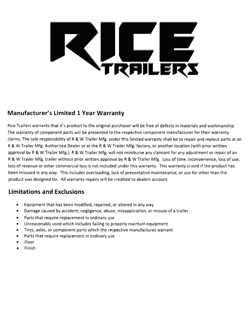 Warranty Registration | Reliable Coverage for Your American-Made Trailer